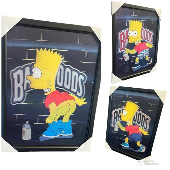 Art | New Bart Simpson Backwoods Framed 3d Lenticular Poster Picture ...